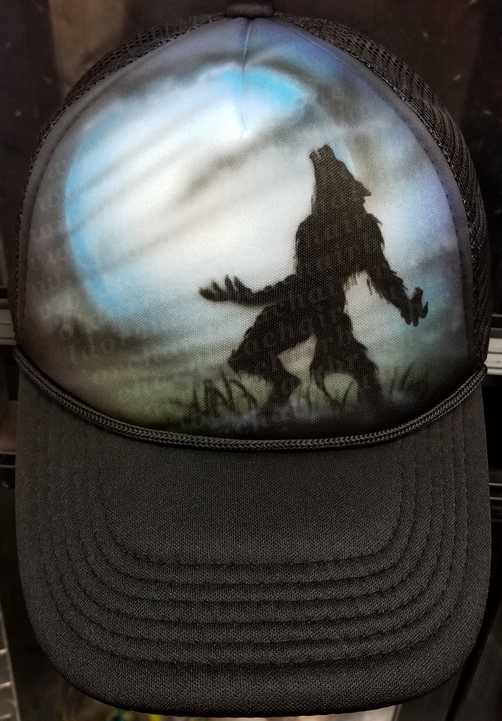 Airbrush Werewolf Fan Art Black Hat OSFM | Old Orchard Beach Airbrush Inc.